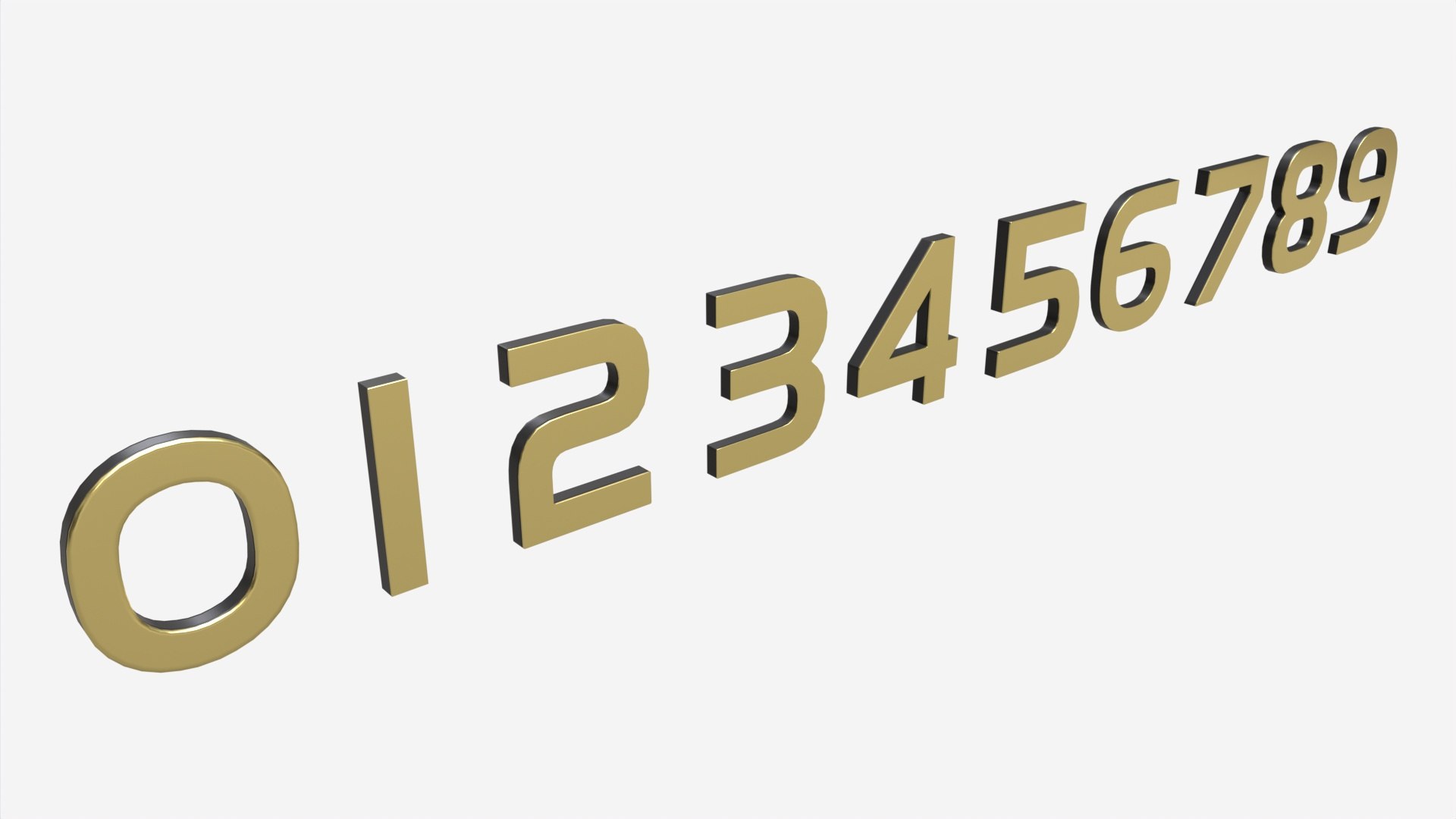 3D Numbers Modern Gold Metal Plastic - TurboSquid 1920594