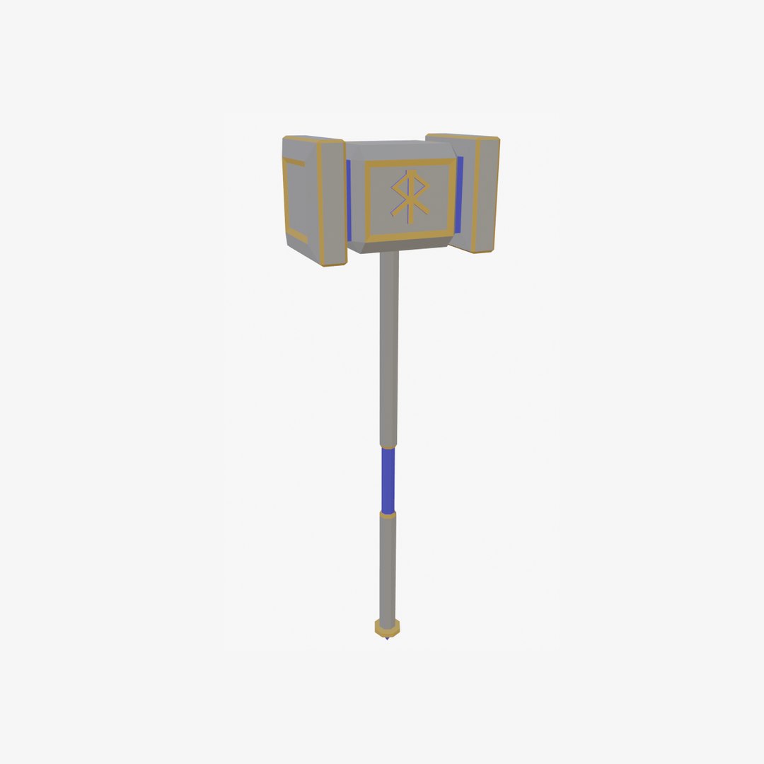 Free 3D LOW POLY Paladin Hammer Blue Model - TurboSquid 2133038