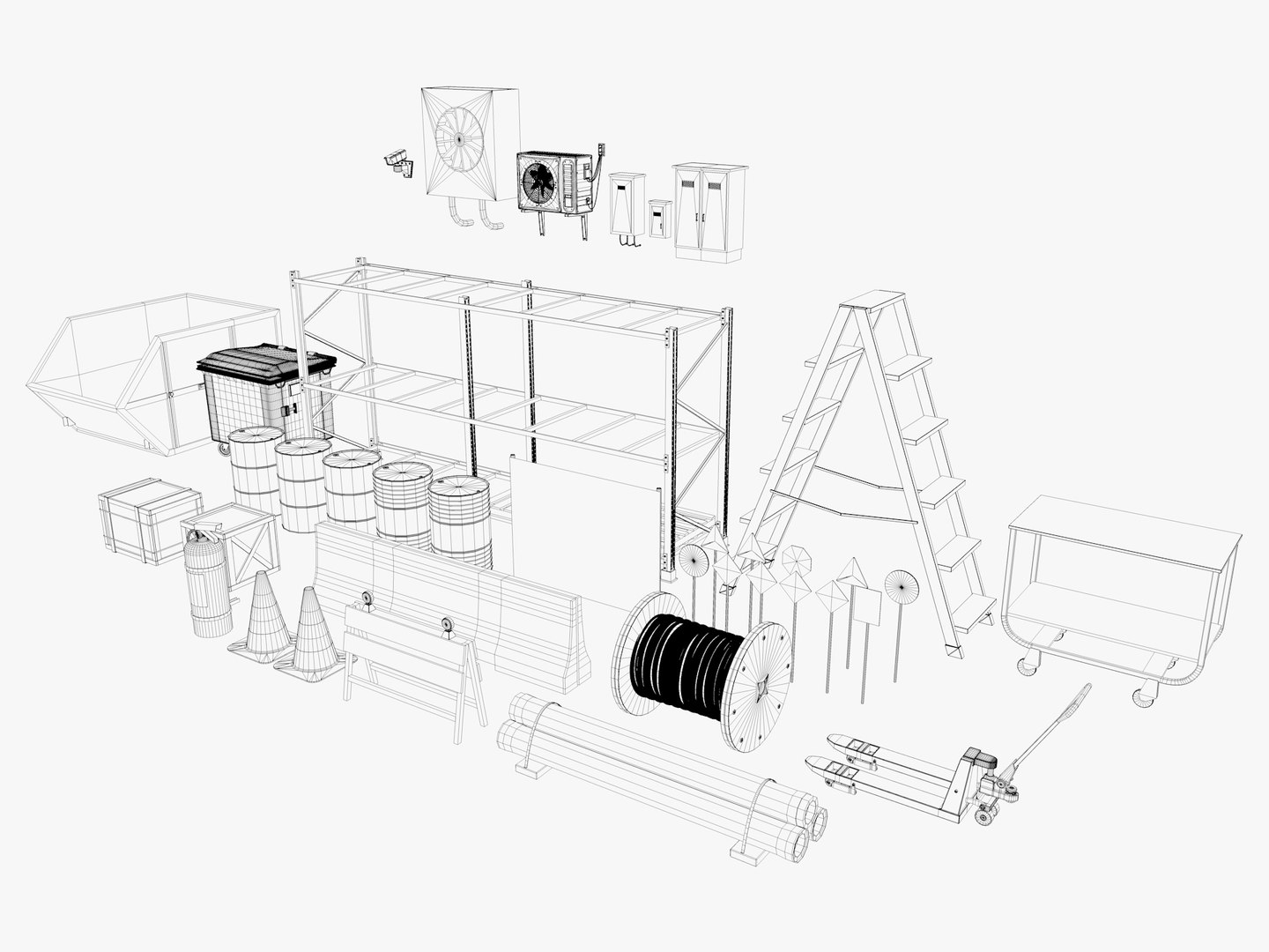 Industrial Warehouse Props Pack 3D Model - TurboSquid 2290893