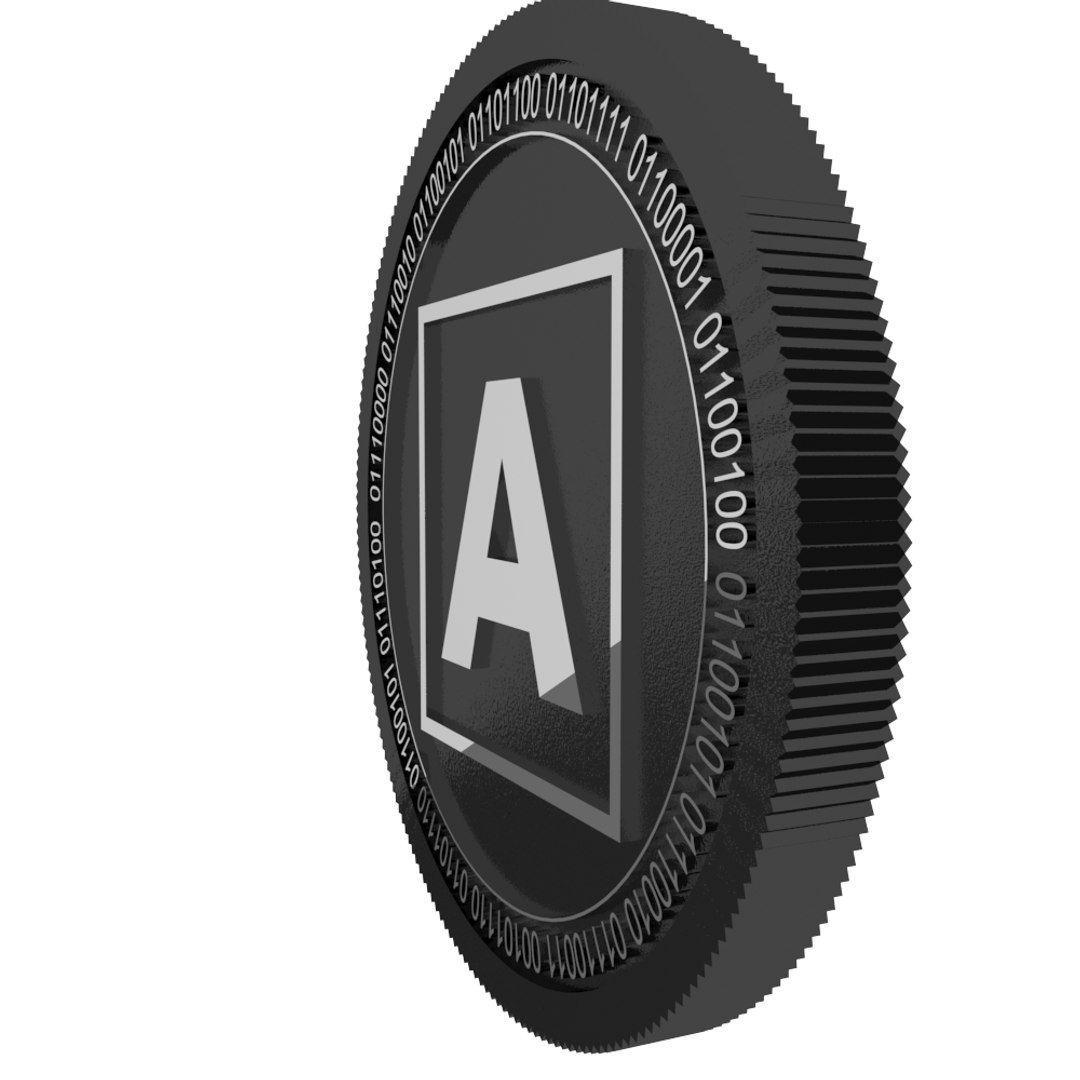 3D anchor black coin model - TurboSquid 1493003