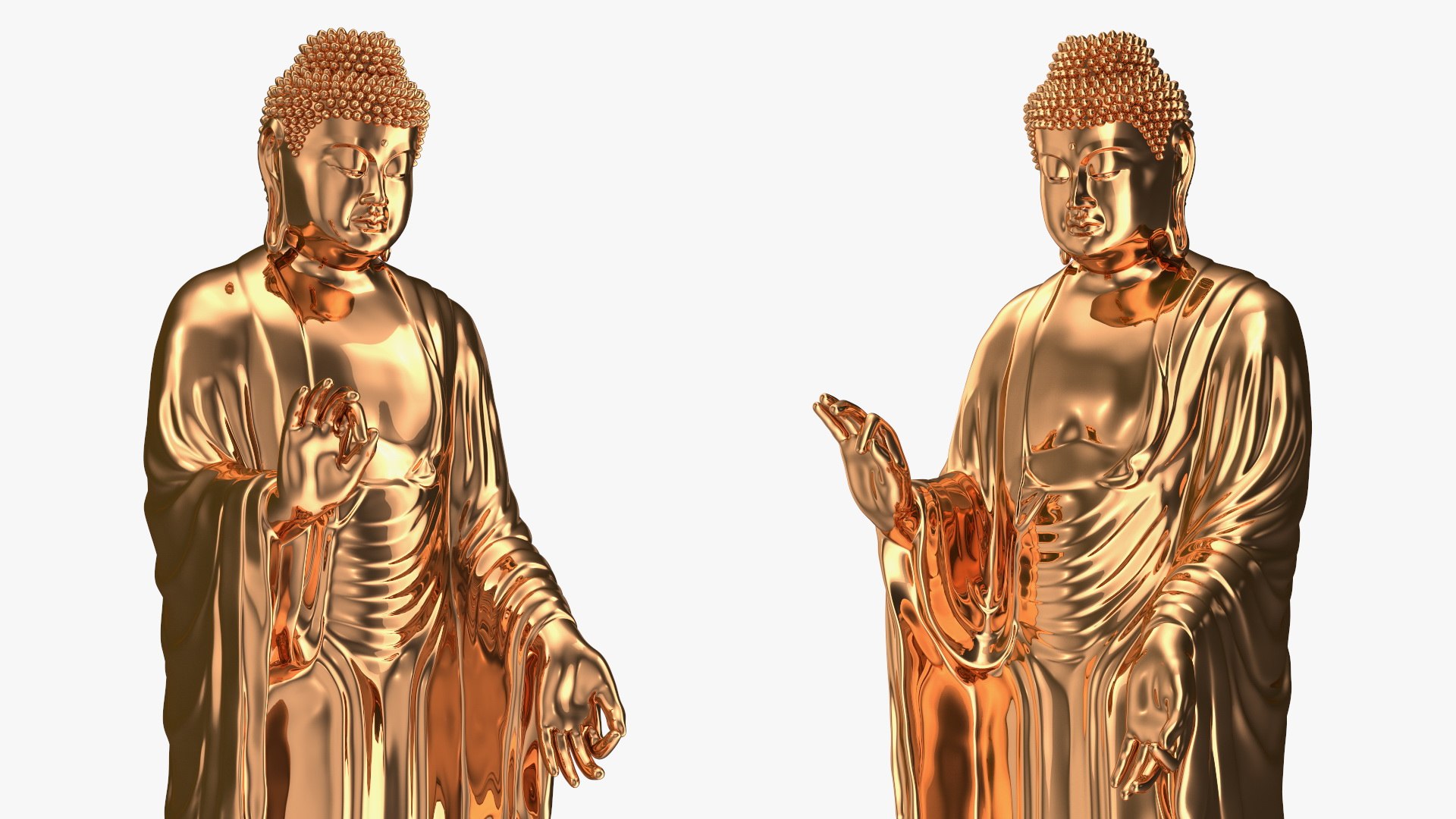 3D Buddha Small Golden Statue - TurboSquid 2151694