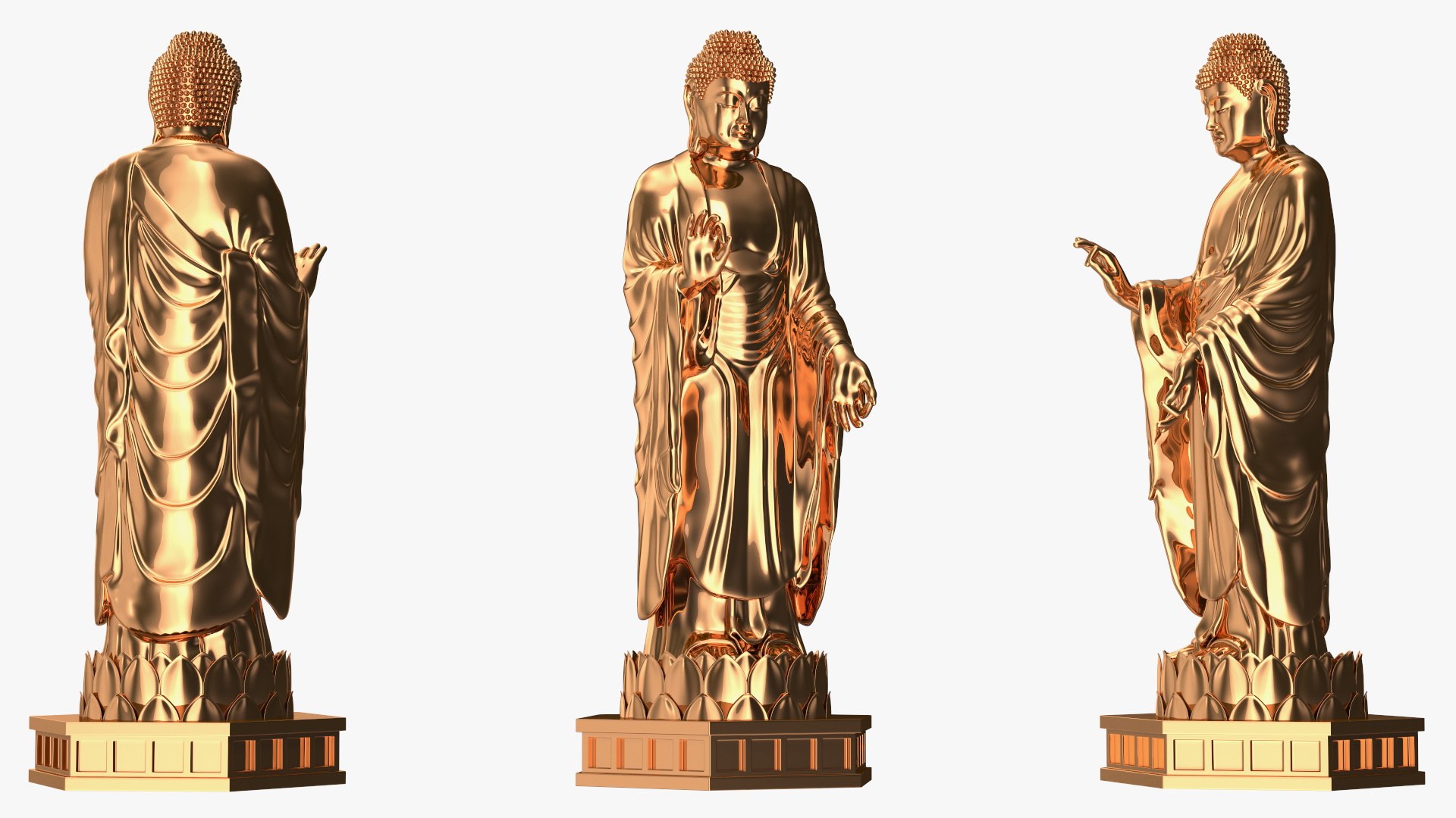 3D Buddha Small Golden Statue - TurboSquid 2151694