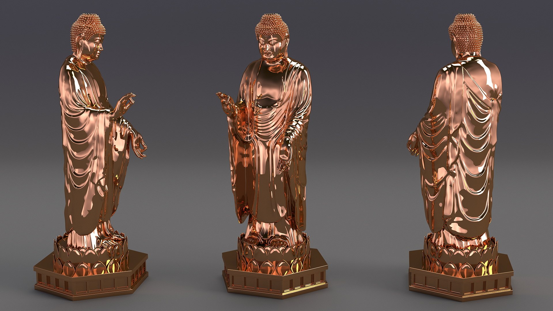 3D Buddha Small Golden Statue - TurboSquid 2151694