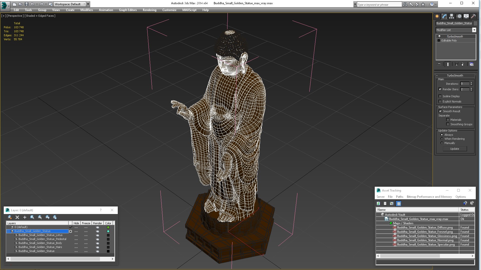 3D Buddha Small Golden Statue - TurboSquid 2151694