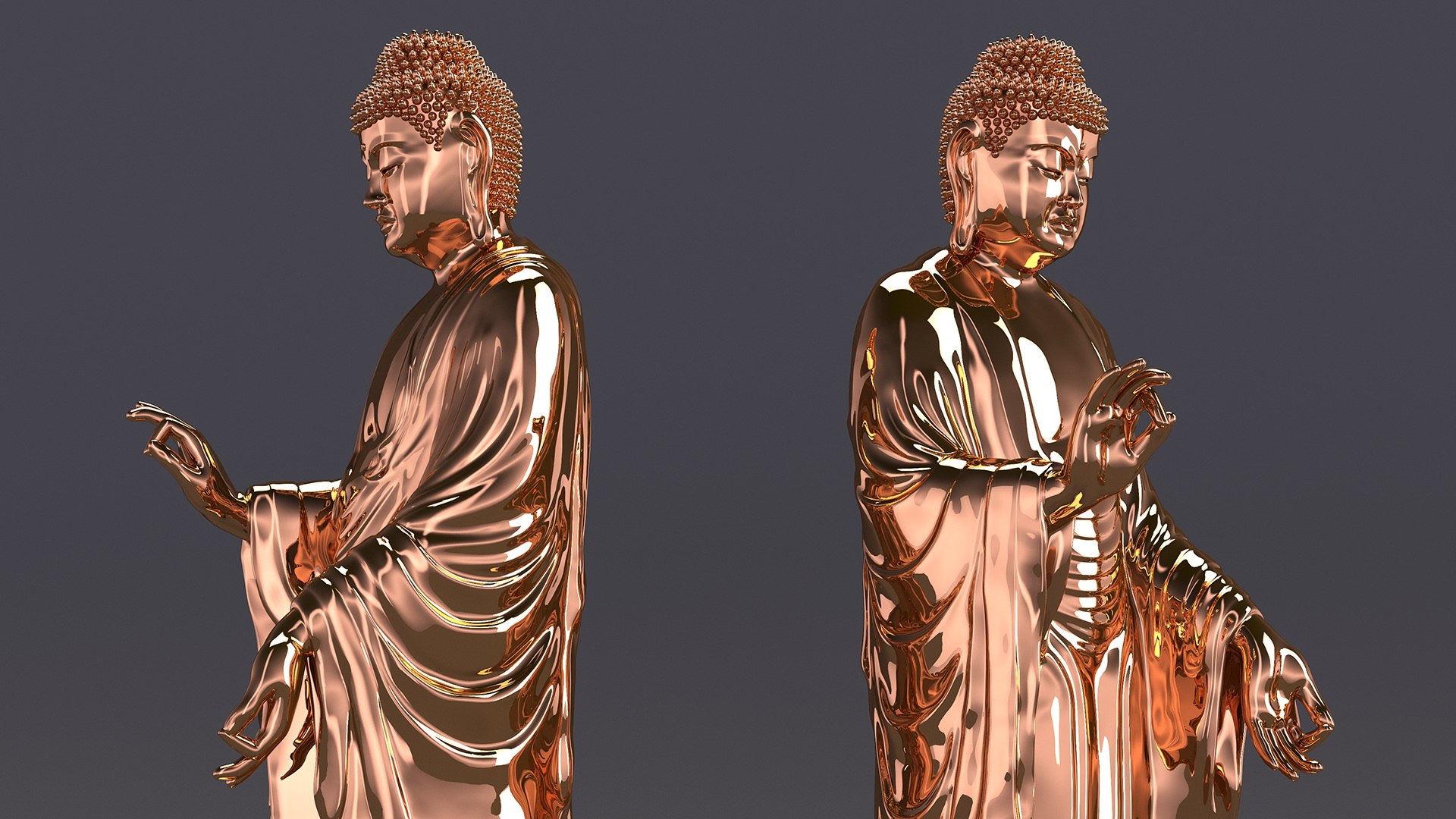 3D Buddha Small Golden Statue - TurboSquid 2151694