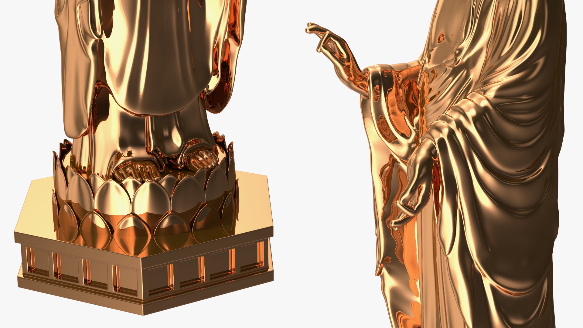 3D Buddha Small Golden Statue - TurboSquid 2151694