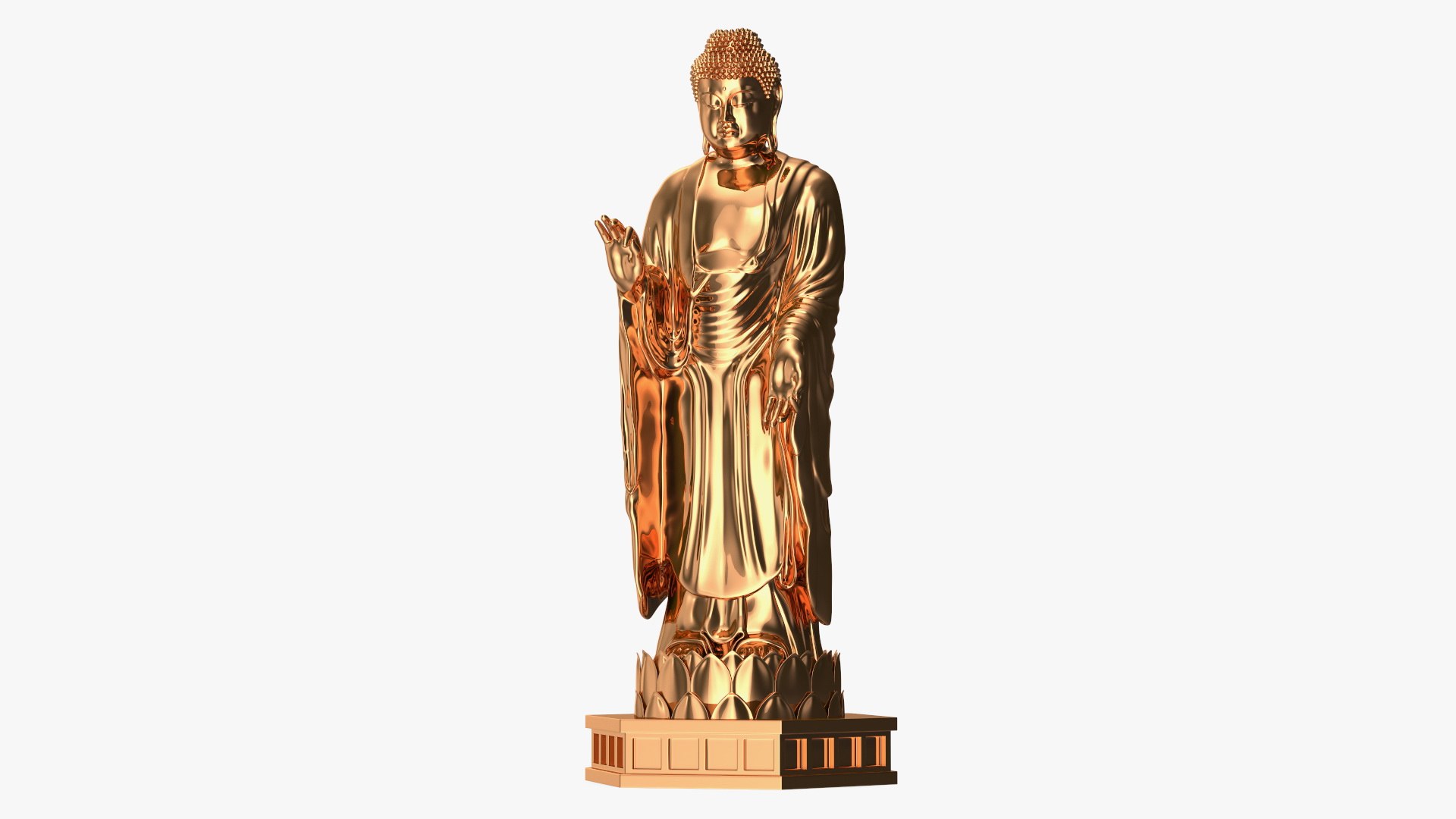 3D Buddha Small Golden Statue - TurboSquid 2151694