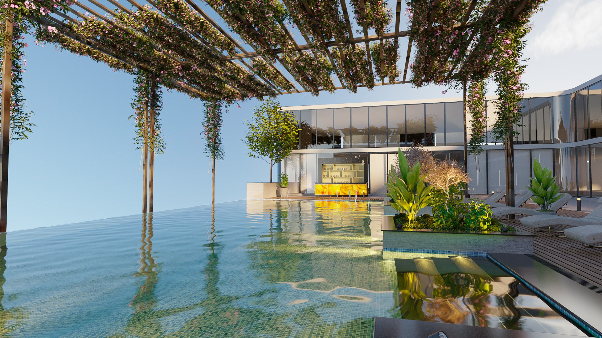 Rooftop Swimming Pool 3D Model - TurboSquid 2012033