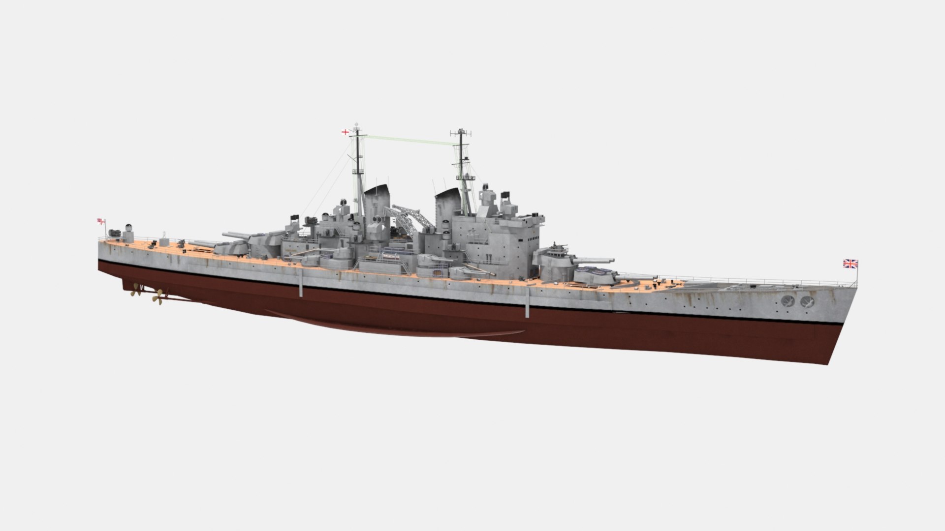 HMS Vanguard Battleship Highly Detailed 3D Model - TurboSquid 2169264