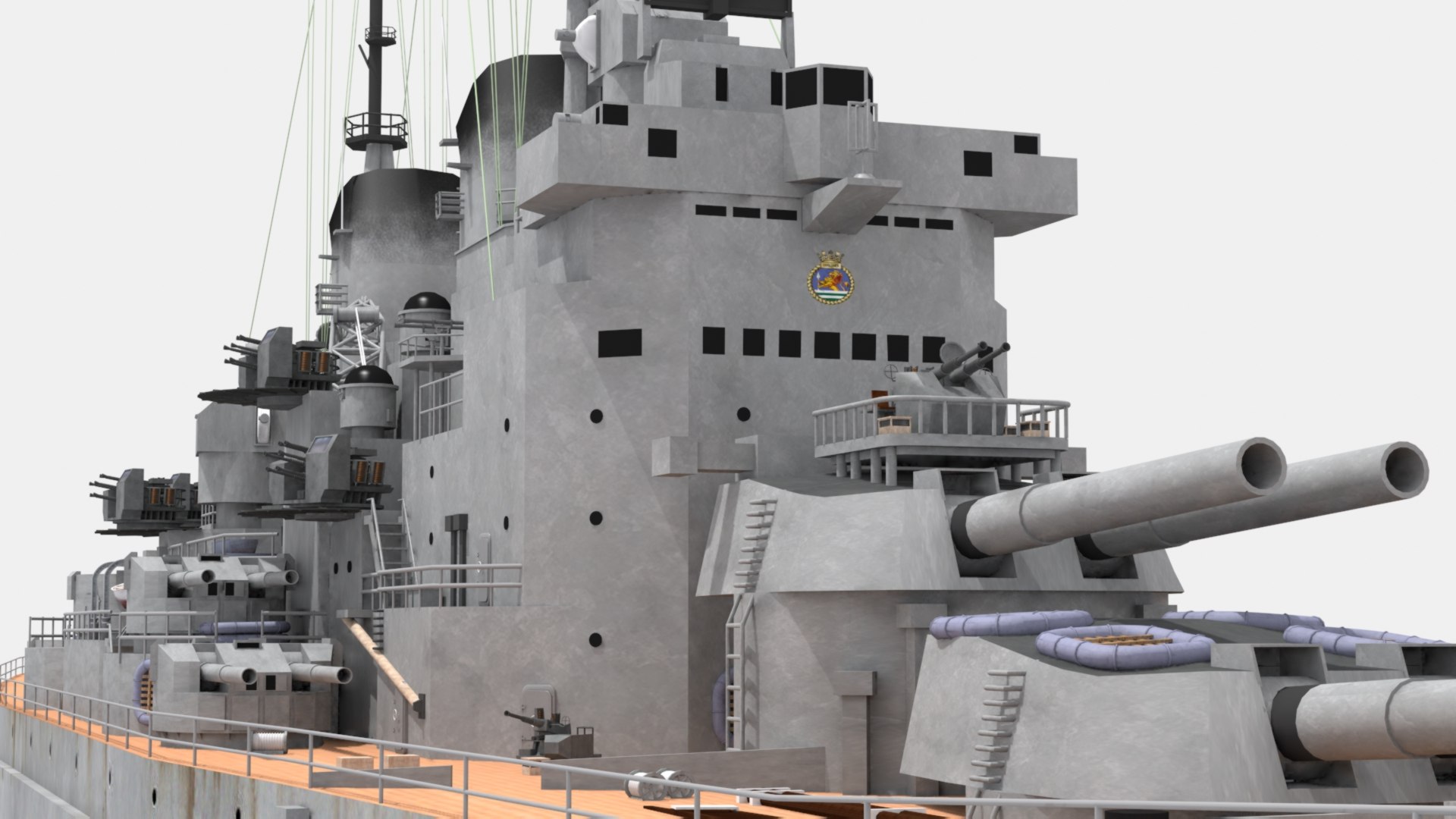 HMS Vanguard Battleship Highly Detailed 3D Model - TurboSquid 2169264