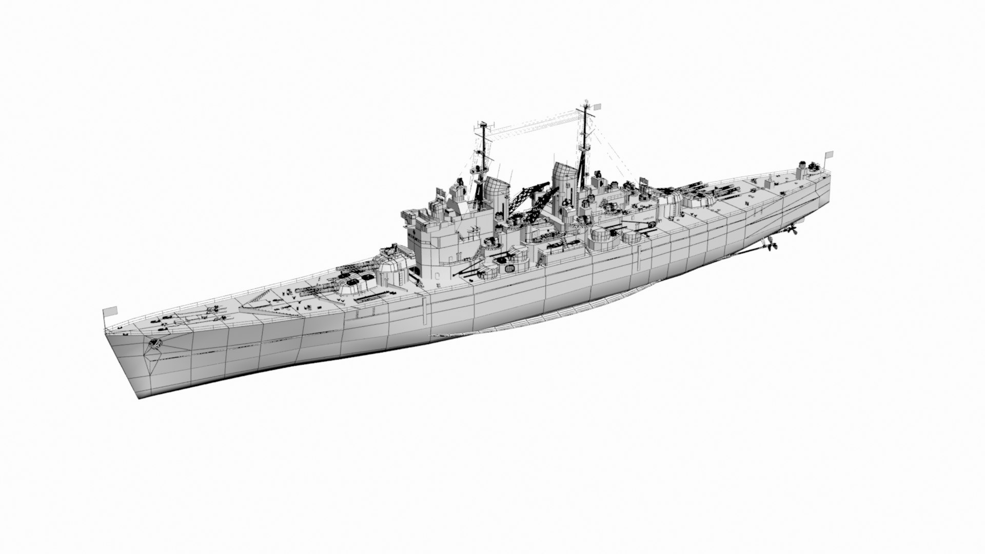 HMS Vanguard Battleship Highly Detailed 3D Model - TurboSquid 2169264