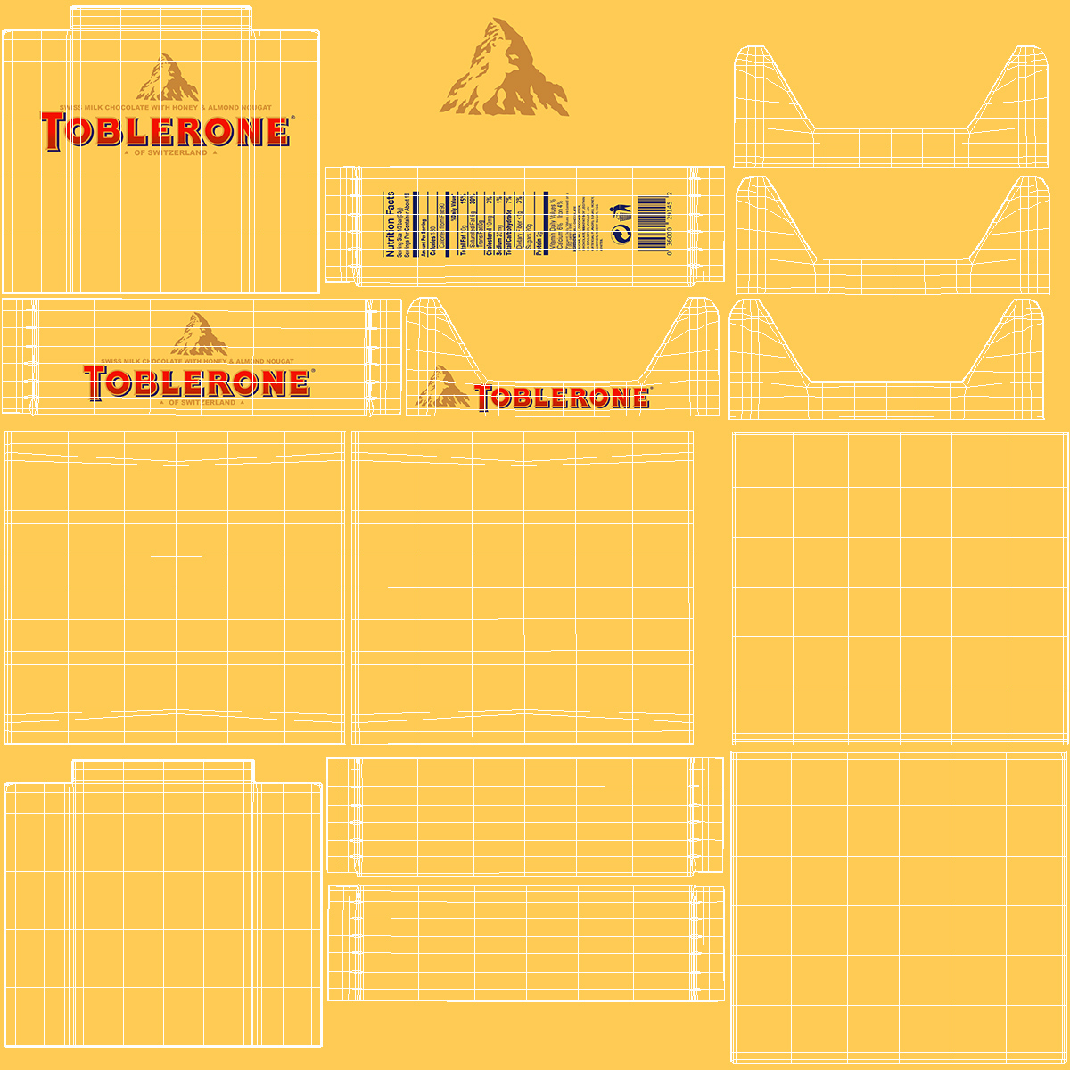 Toblerone Milk Chocolates Box 3D - TurboSquid 1768891