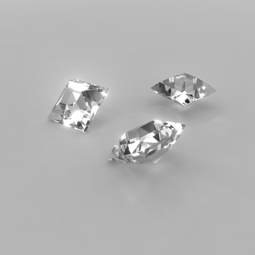3ds square cut diamond