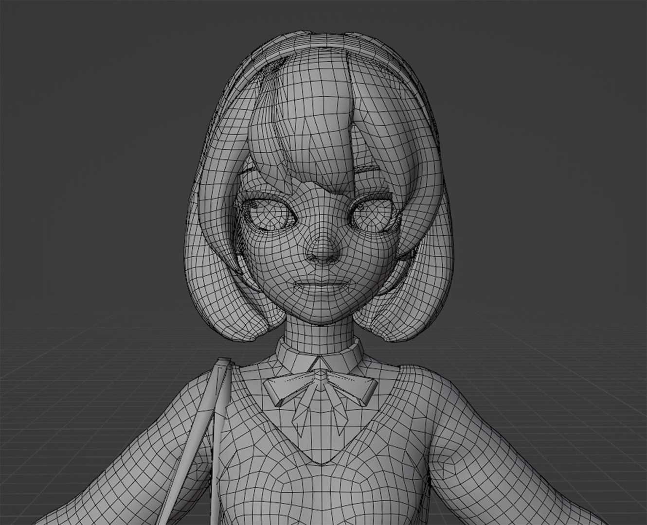 3D Model School Girl Anime Style - Japanese Uniform - TurboSquid 1844121