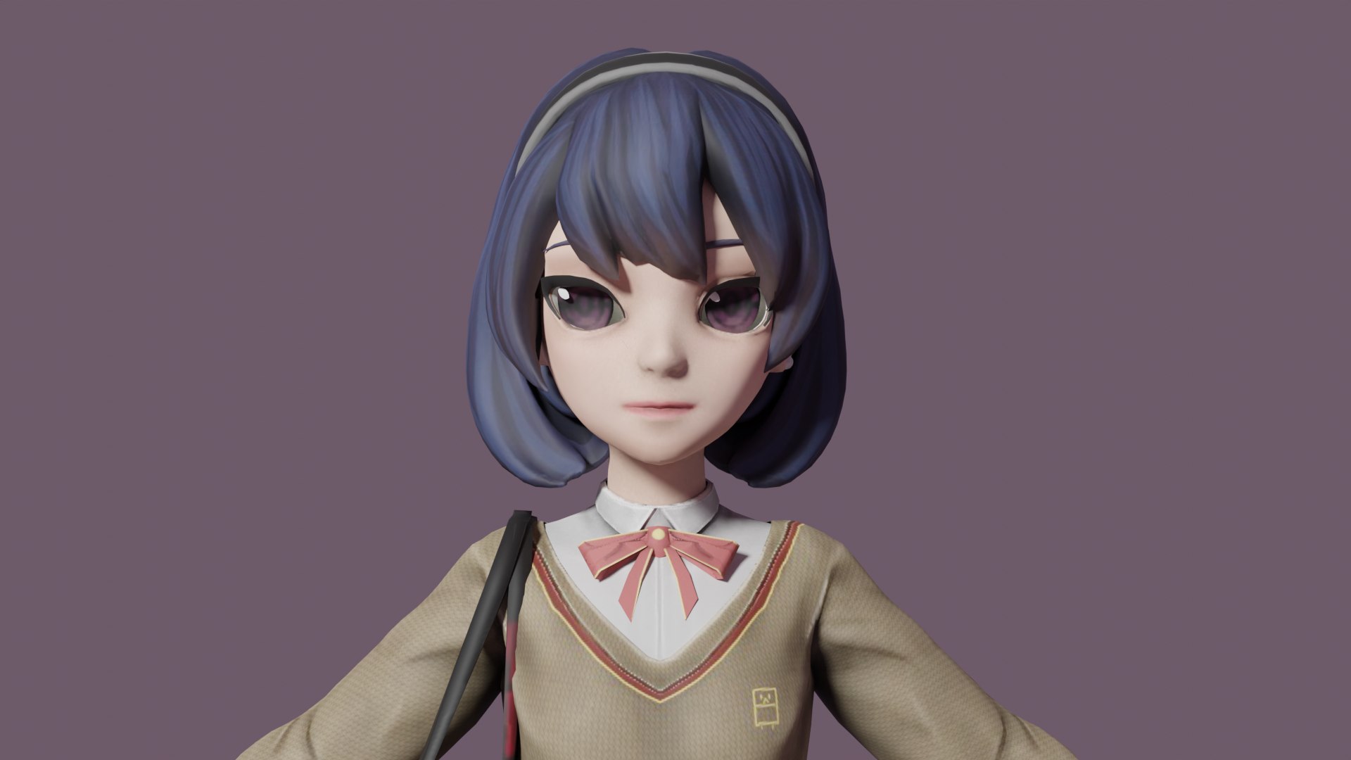 3D Model School Girl Anime Style - Japanese Uniform - TurboSquid 1844121