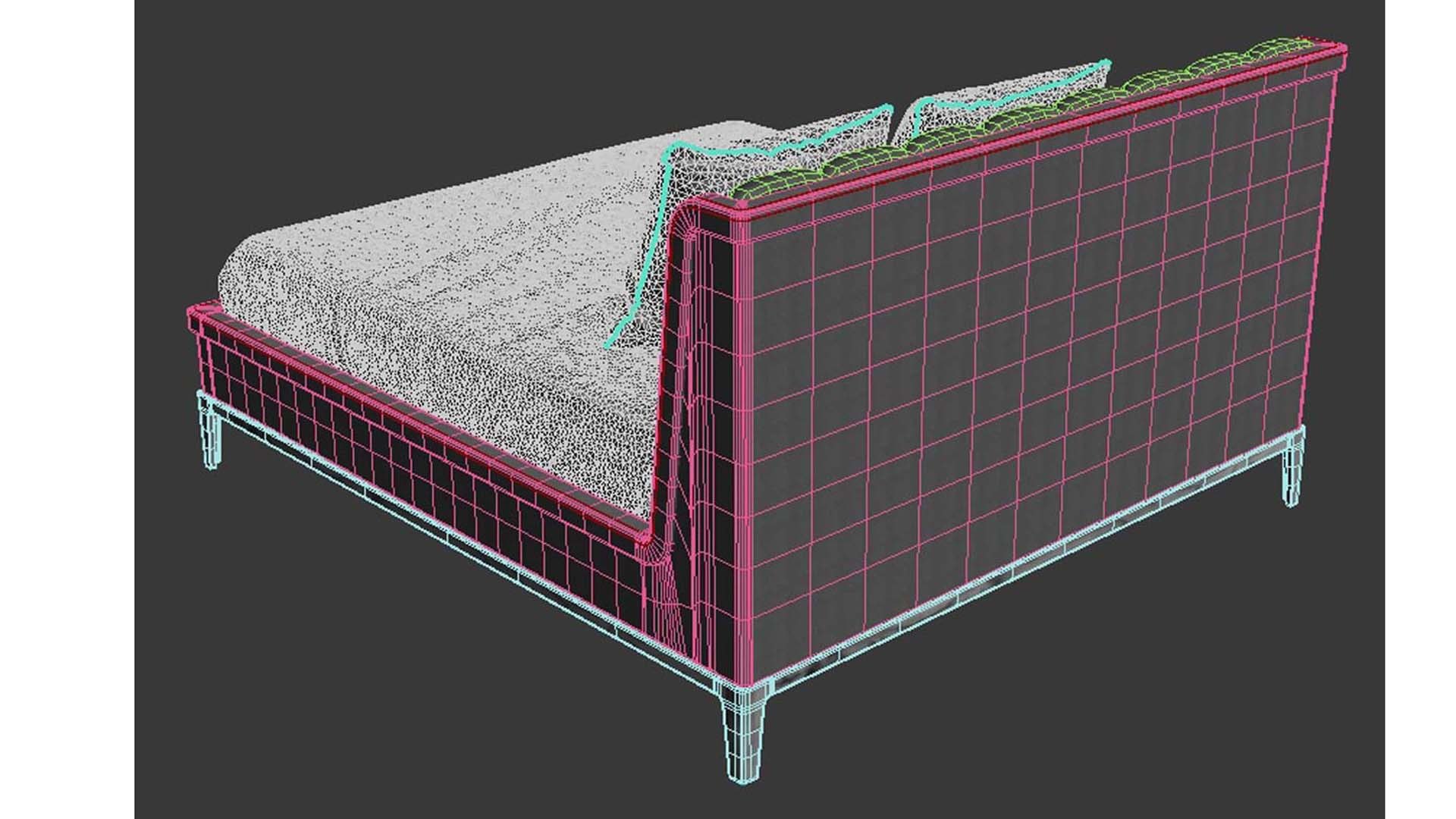 3D Anees upholstery Hamilton channel bed - TurboSquid 1860322