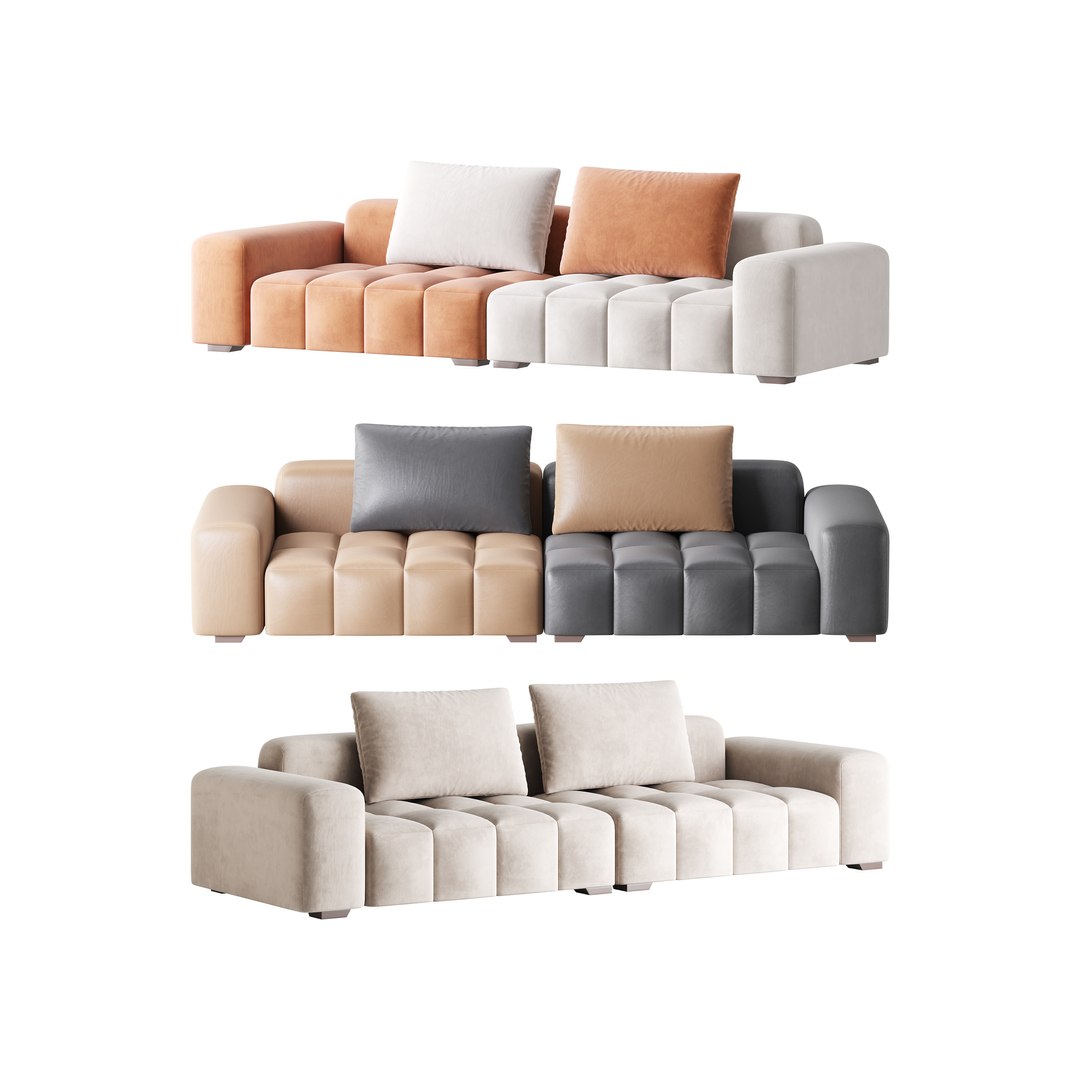 3D Modernism Square Standard Sofa - TurboSquid 2248465