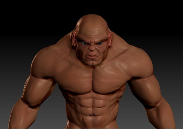 3d model muscle man cartoon