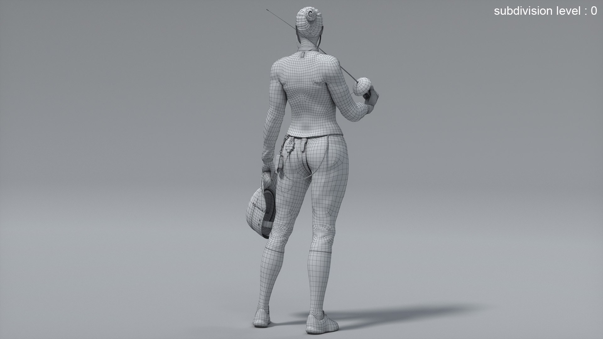 Female Fencer Epee Animated HQ 3D - TurboSquid 2251044