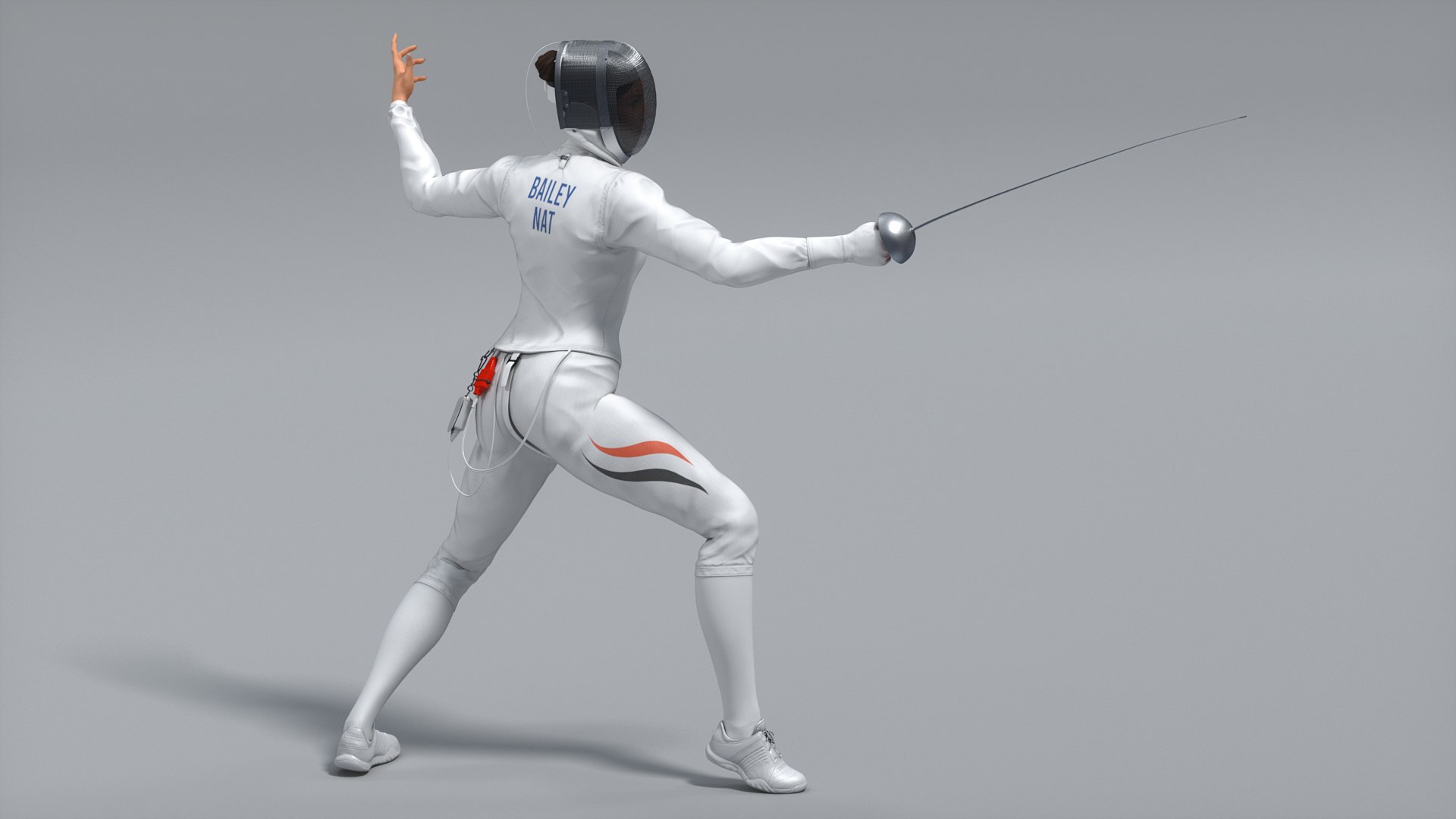 Female Fencer Epee Animated HQ 3D - TurboSquid 2251044