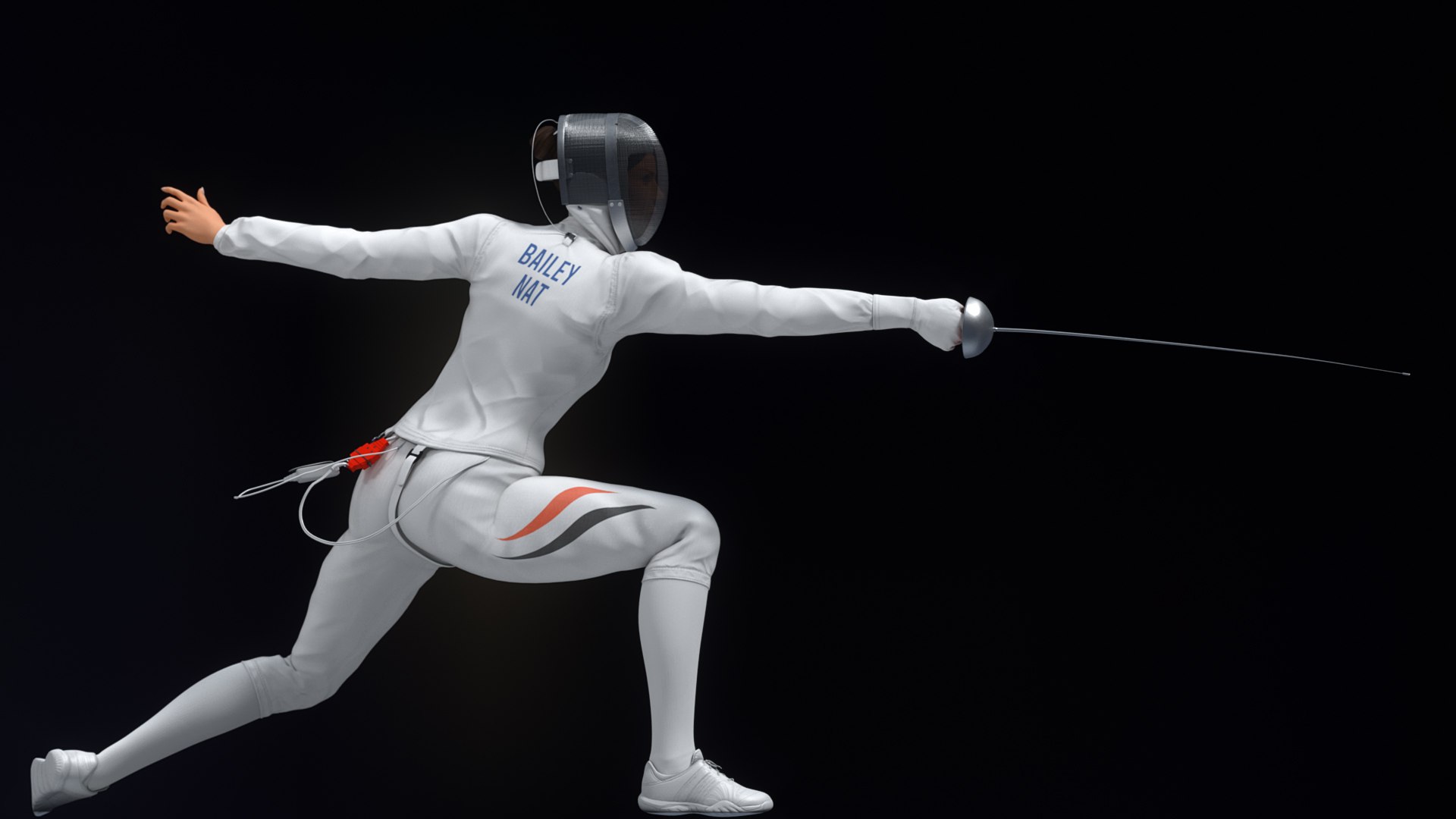 Female Fencer Epee Animated HQ 3D - TurboSquid 2251044