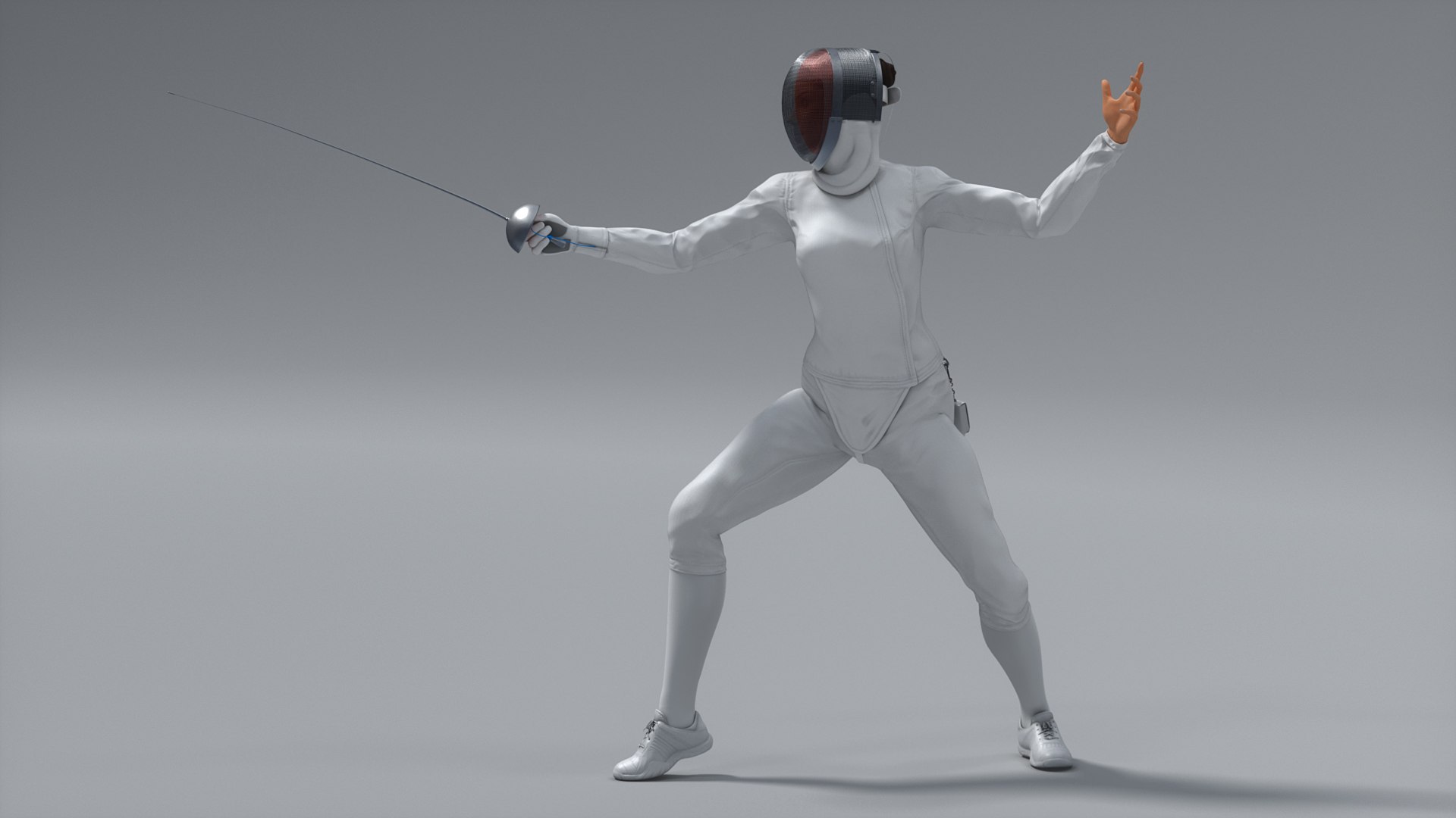 Female Fencer Epee Animated HQ 3D - TurboSquid 2251044