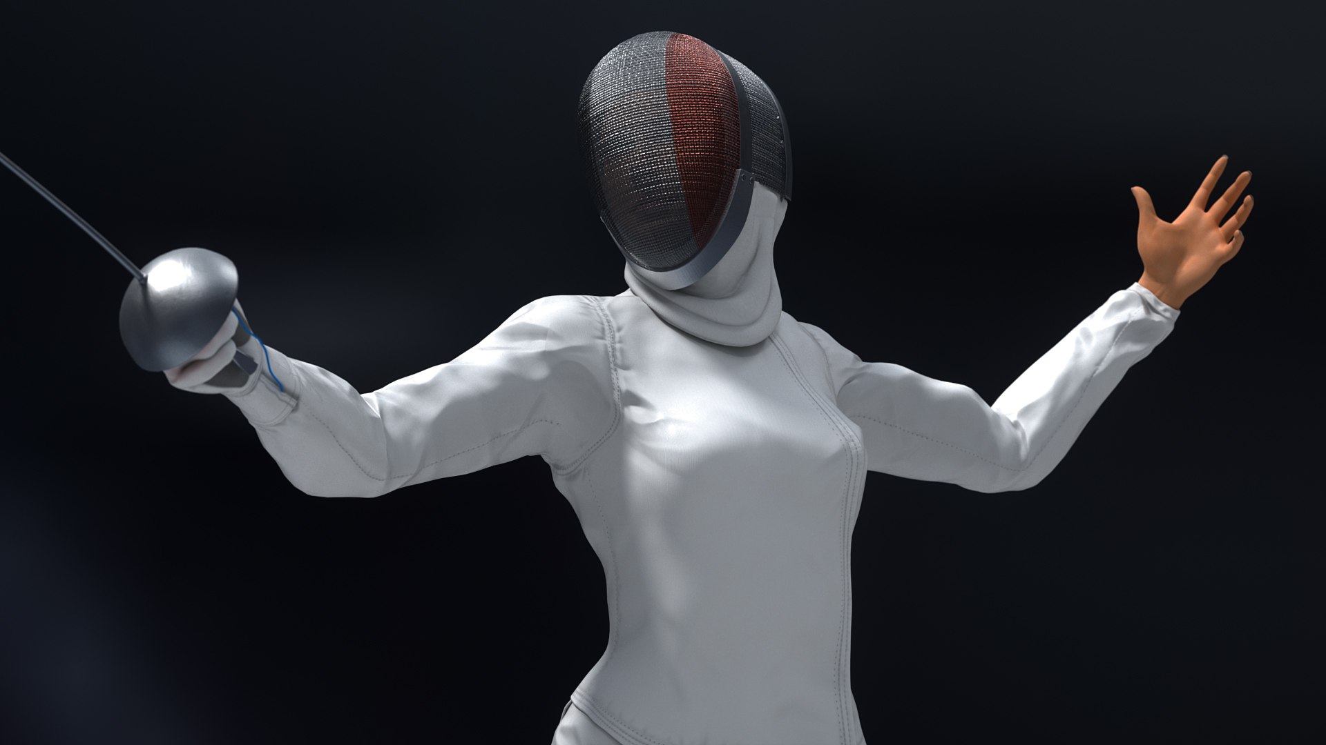 Female Fencer Epee Animated HQ 3D - TurboSquid 2251044