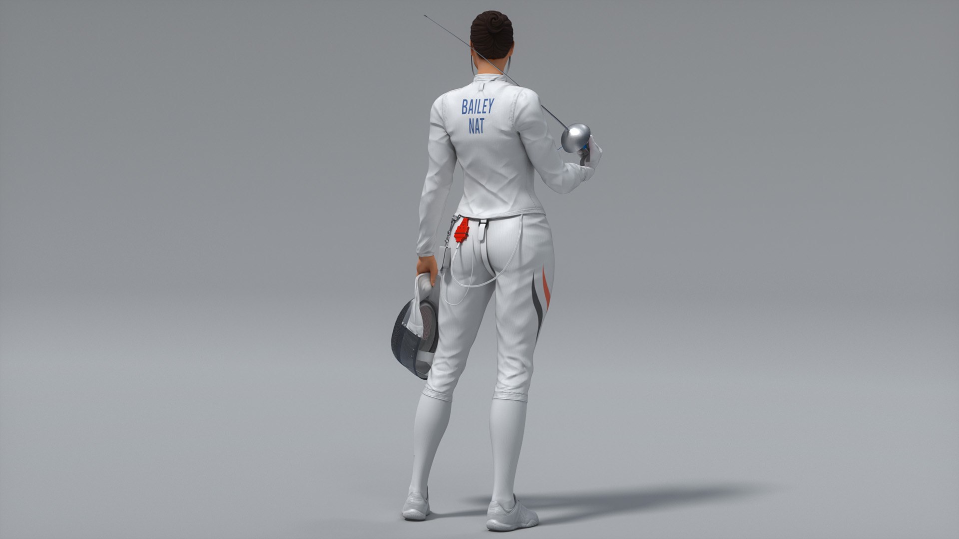 Female Fencer Epee Animated HQ 3D - TurboSquid 2251044