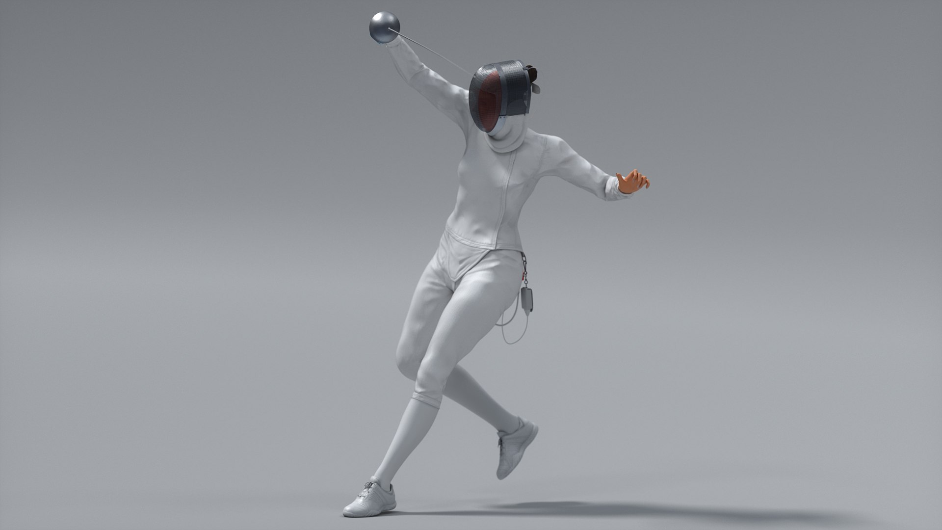 Female Fencer Epee Animated HQ 3D - TurboSquid 2251044