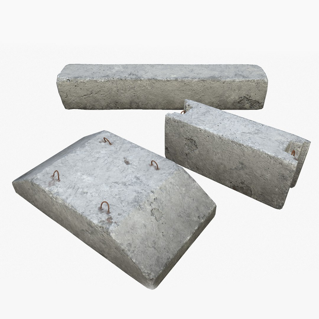 3D Concrete Block Set PBR Model - TurboSquid 1909414