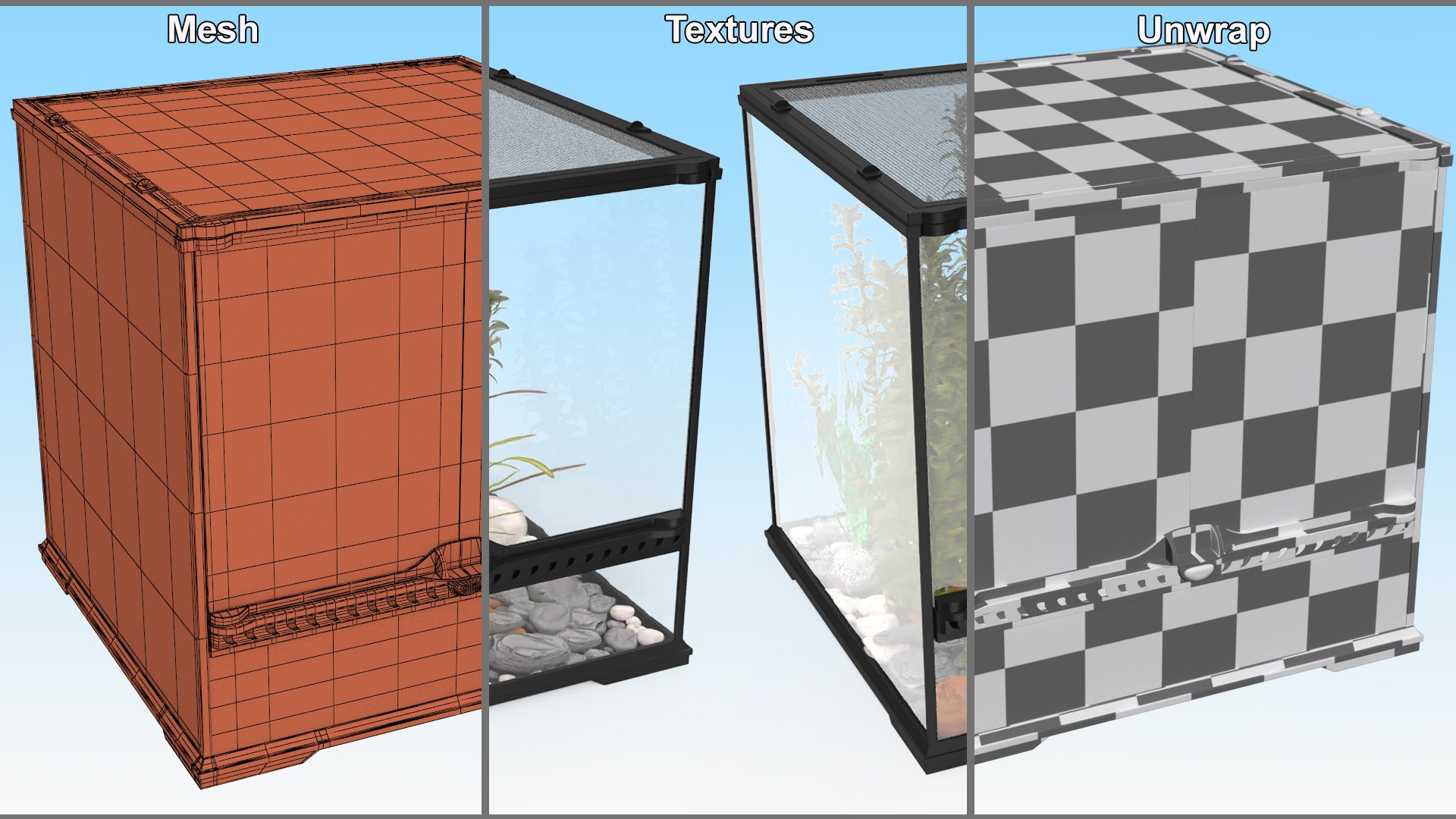 Small Cubic Terrarium With Plants Model - TurboSquid 2146533