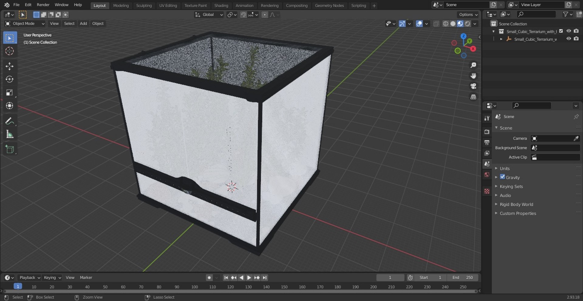 Small Cubic Terrarium With Plants Model - TurboSquid 2146533