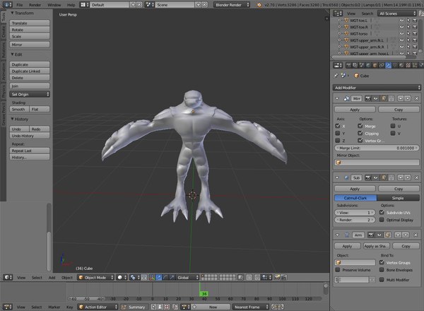 monster humanoid blender blend free