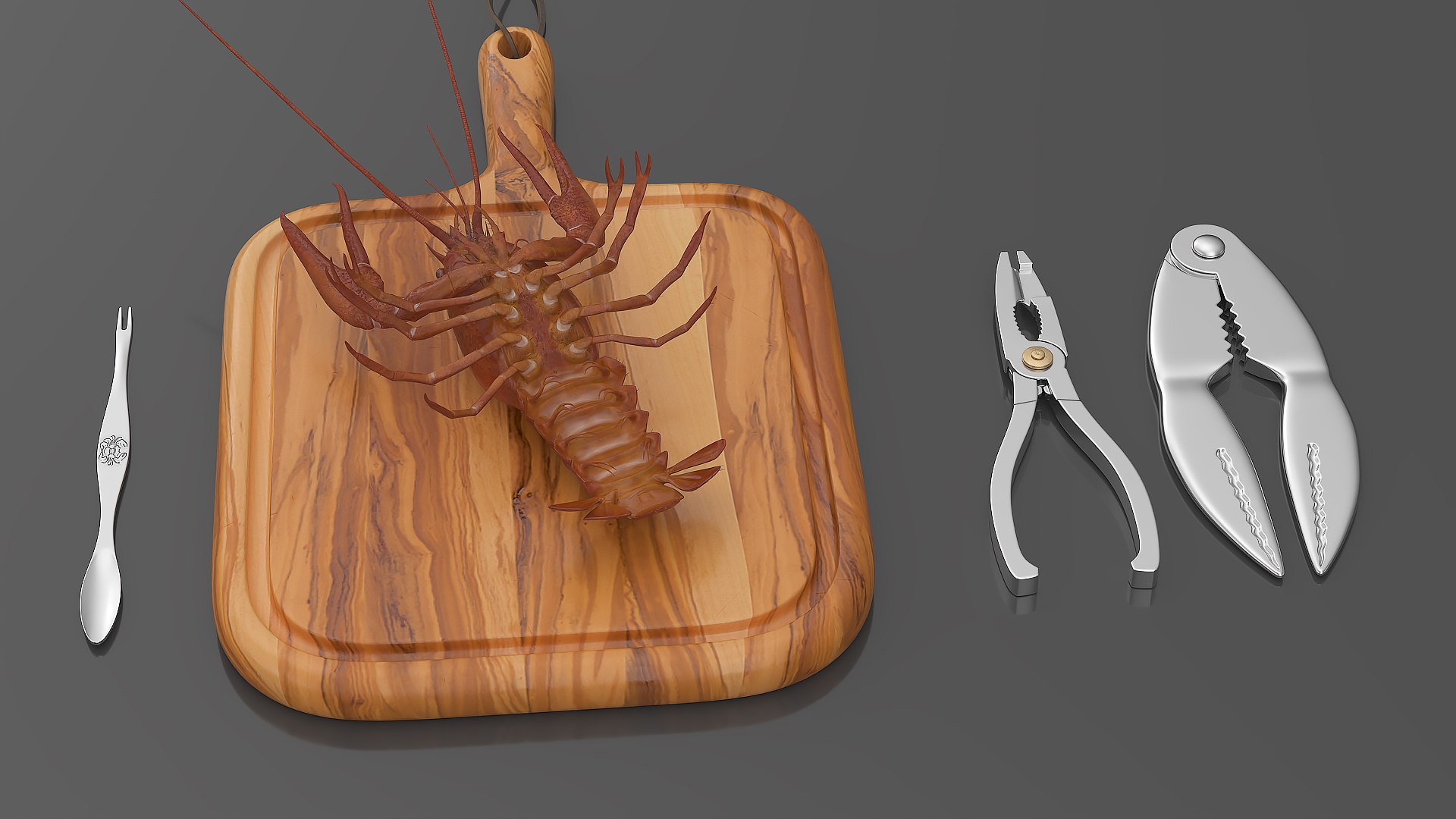 3D Crawfish Dinner With Seafood Tools Model - TurboSquid 2347626