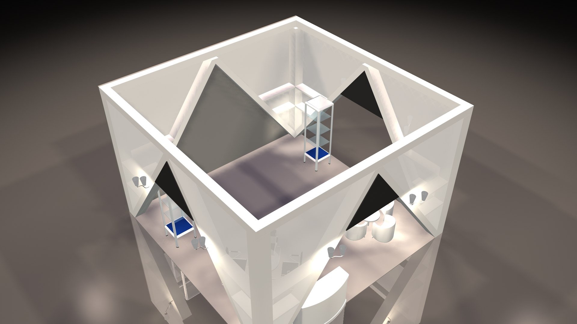 8x8 Exhibition Stand 4 Side Open 3D Model - TurboSquid 1871280