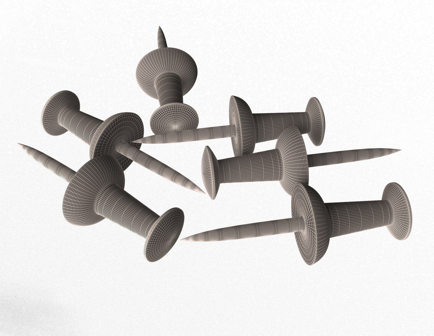 Assorted Colors Push Pins 3D Model - TurboSquid 1731041