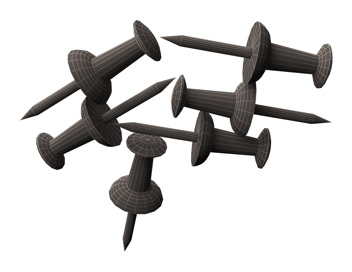 Assorted Colors Push Pins 3D Model - TurboSquid 1731041