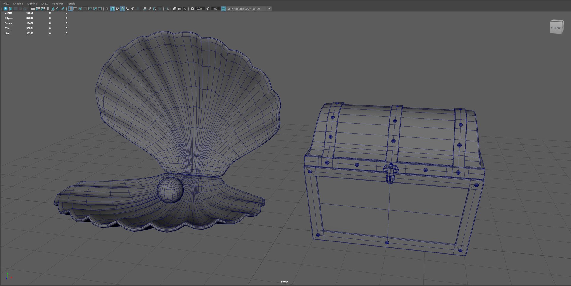 Treasure Box And Seashell MAYA Rigged 3D Model - TurboSquid 2343700