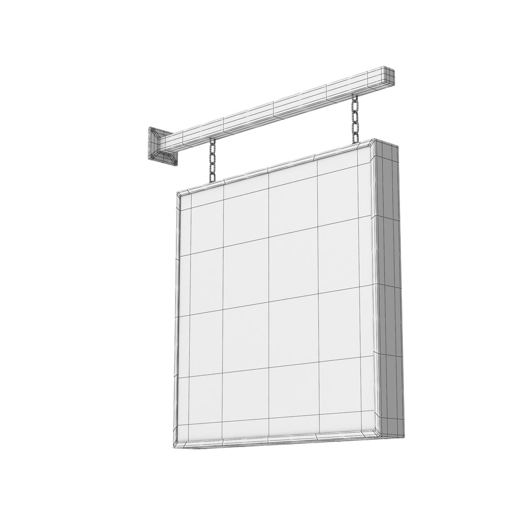 3D Model Wall Mount Advertising Board - TurboSquid 2113834