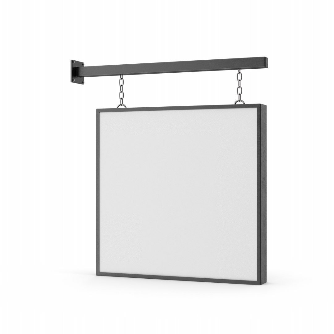 3D Model Wall Mount Advertising Board - TurboSquid 2113834