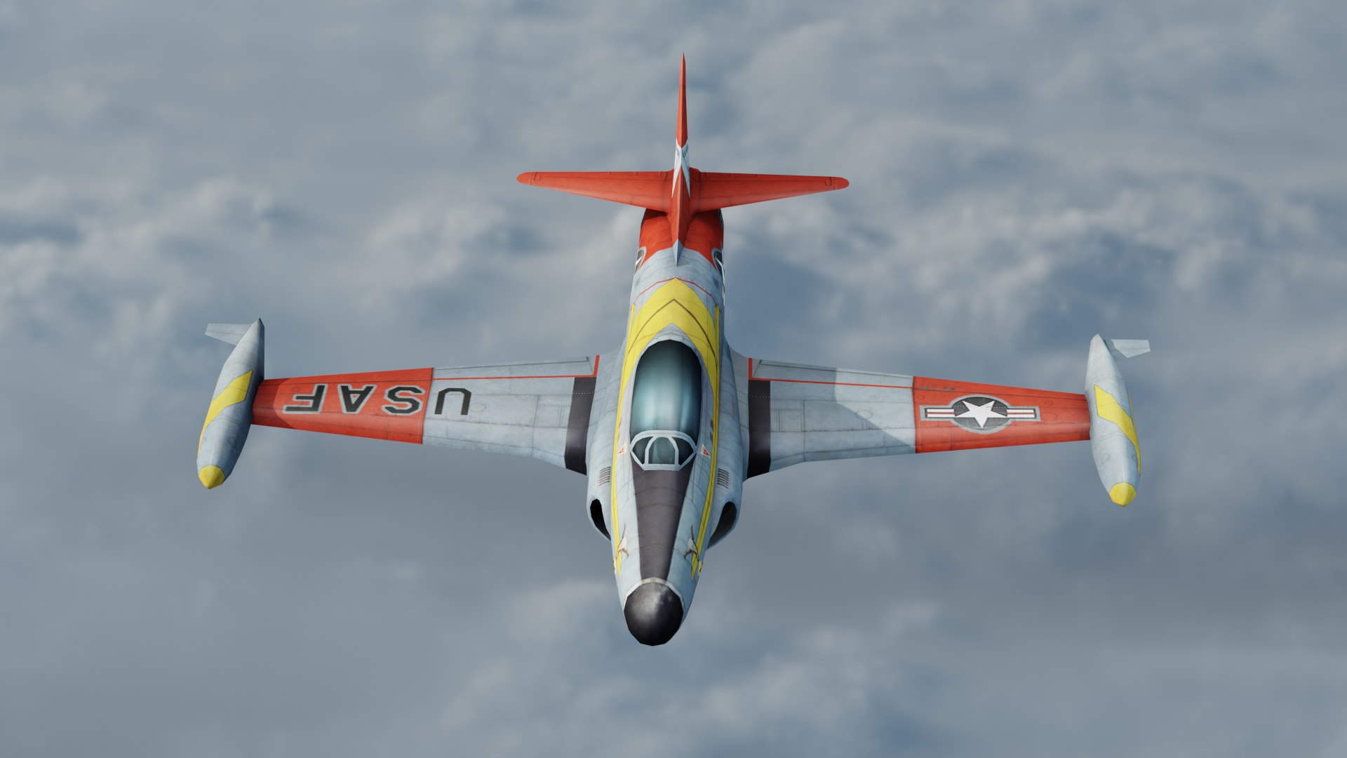 3D Model F-94 Starfire Jet Fighter Hand Painted Game Model - TurboSquid ...