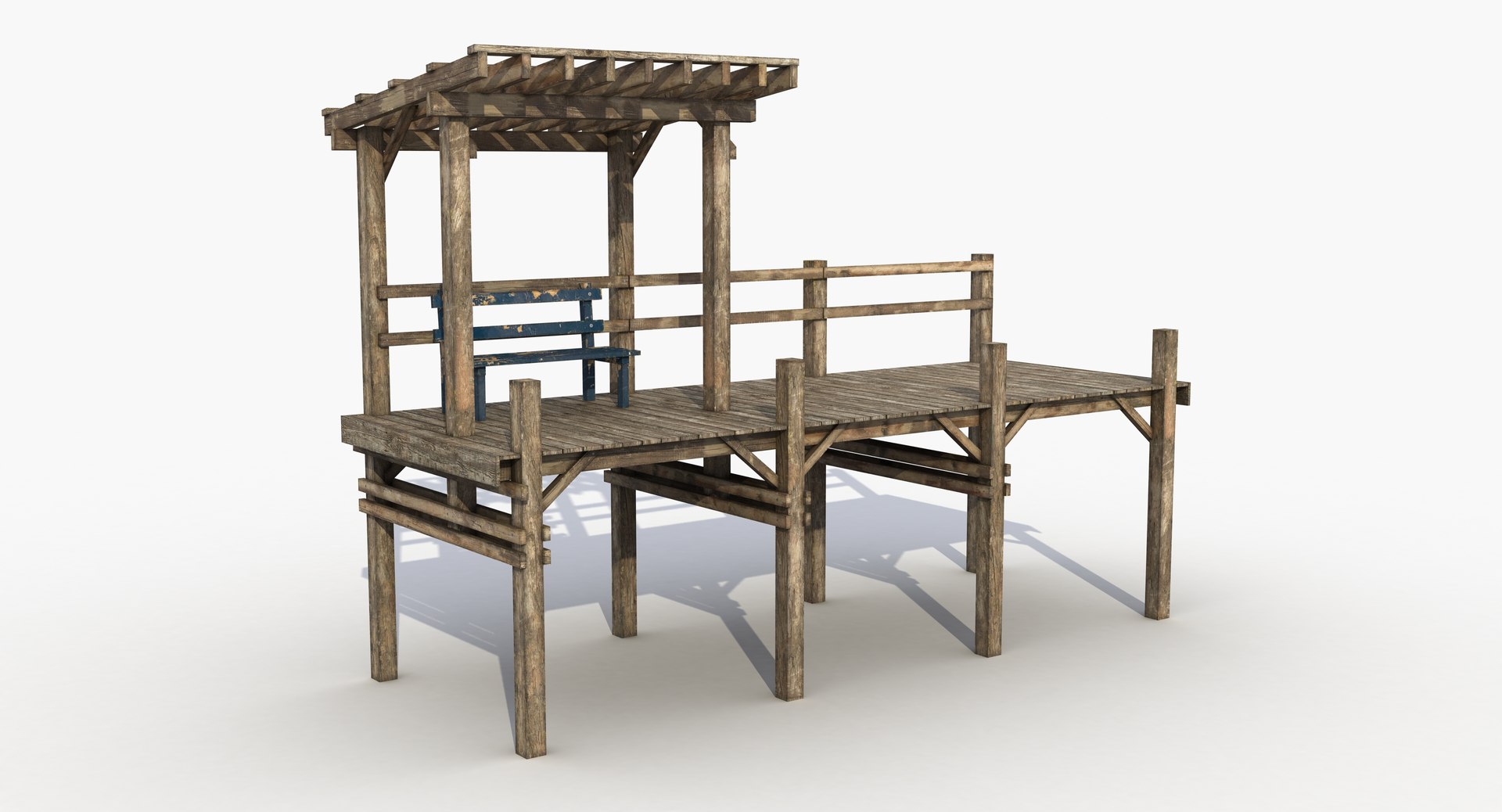 Pier Bench Pergola 3D Model 3D model - TurboSquid 1827837
