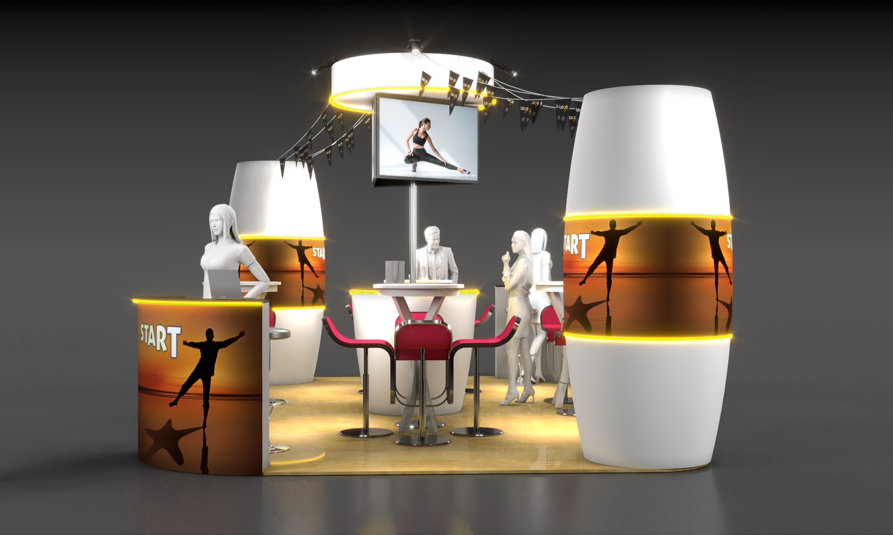 3D booth exhibition ideas 3D model - TurboSquid 1953596