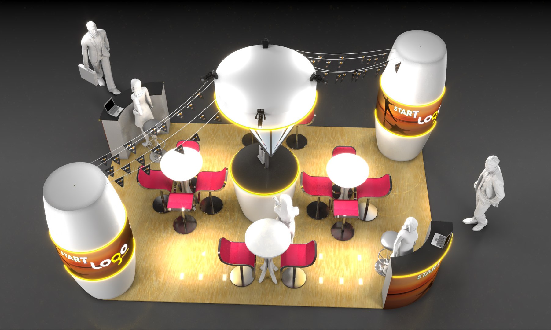 3D booth exhibition ideas 3D model - TurboSquid 1953596