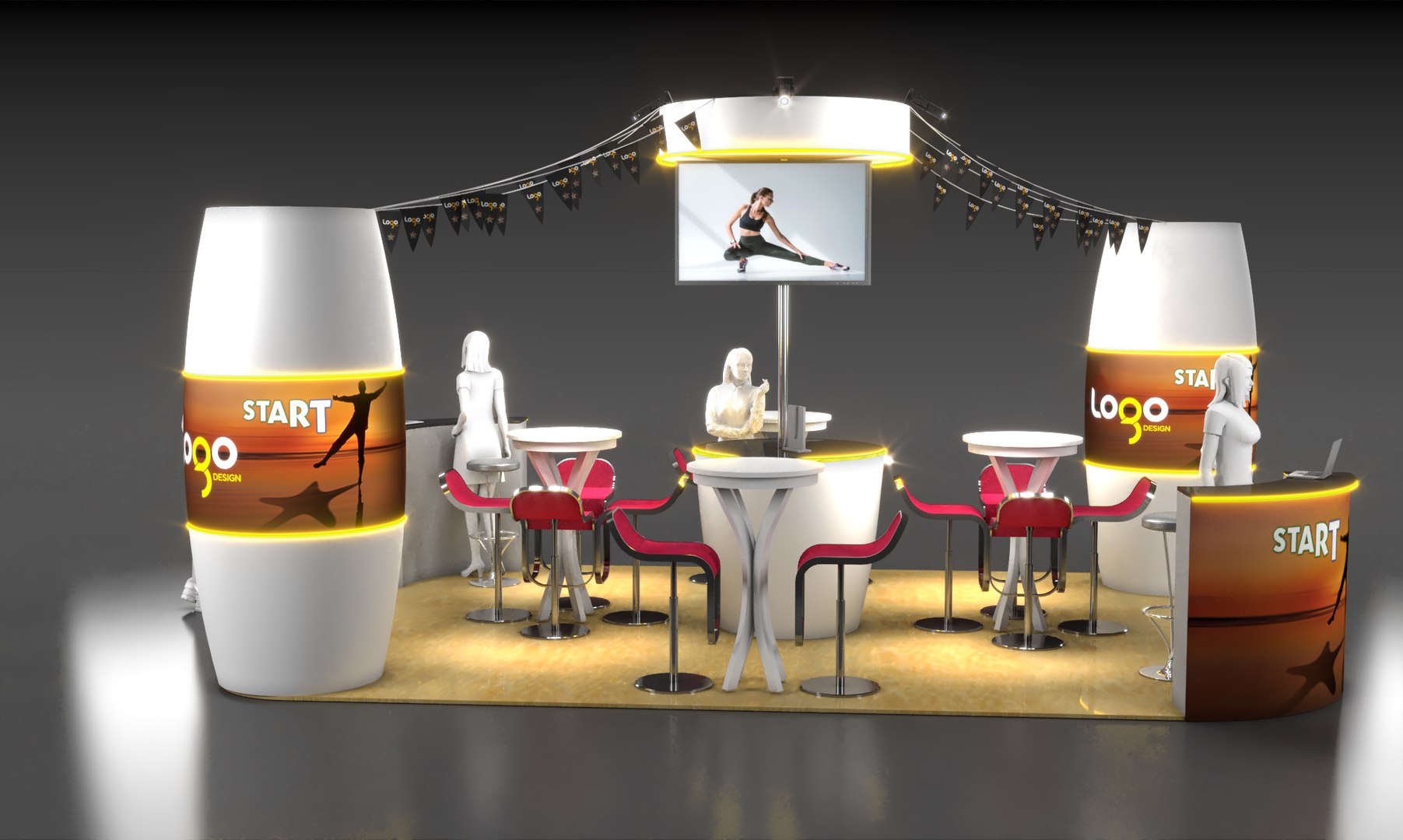 3D booth exhibition ideas 3D model - TurboSquid 1953596