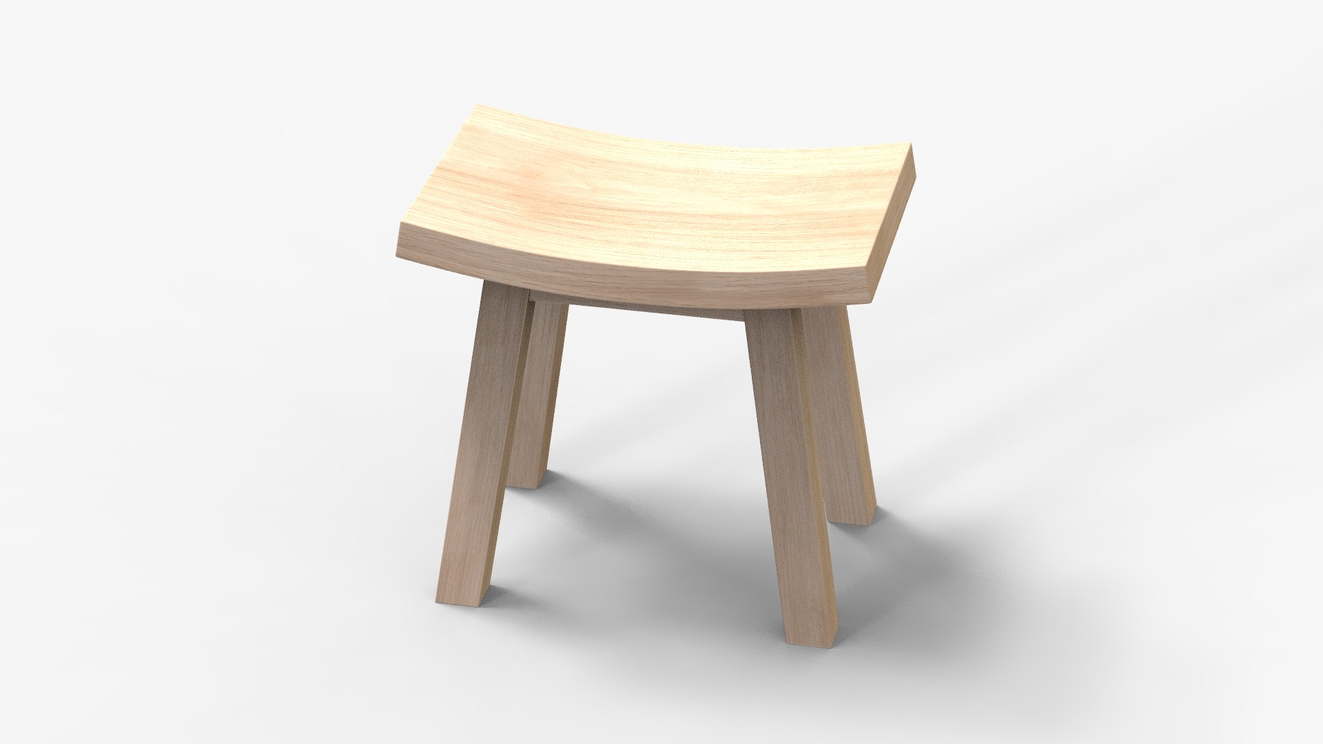Curved Wooden Stool 3D model - TurboSquid 2137130