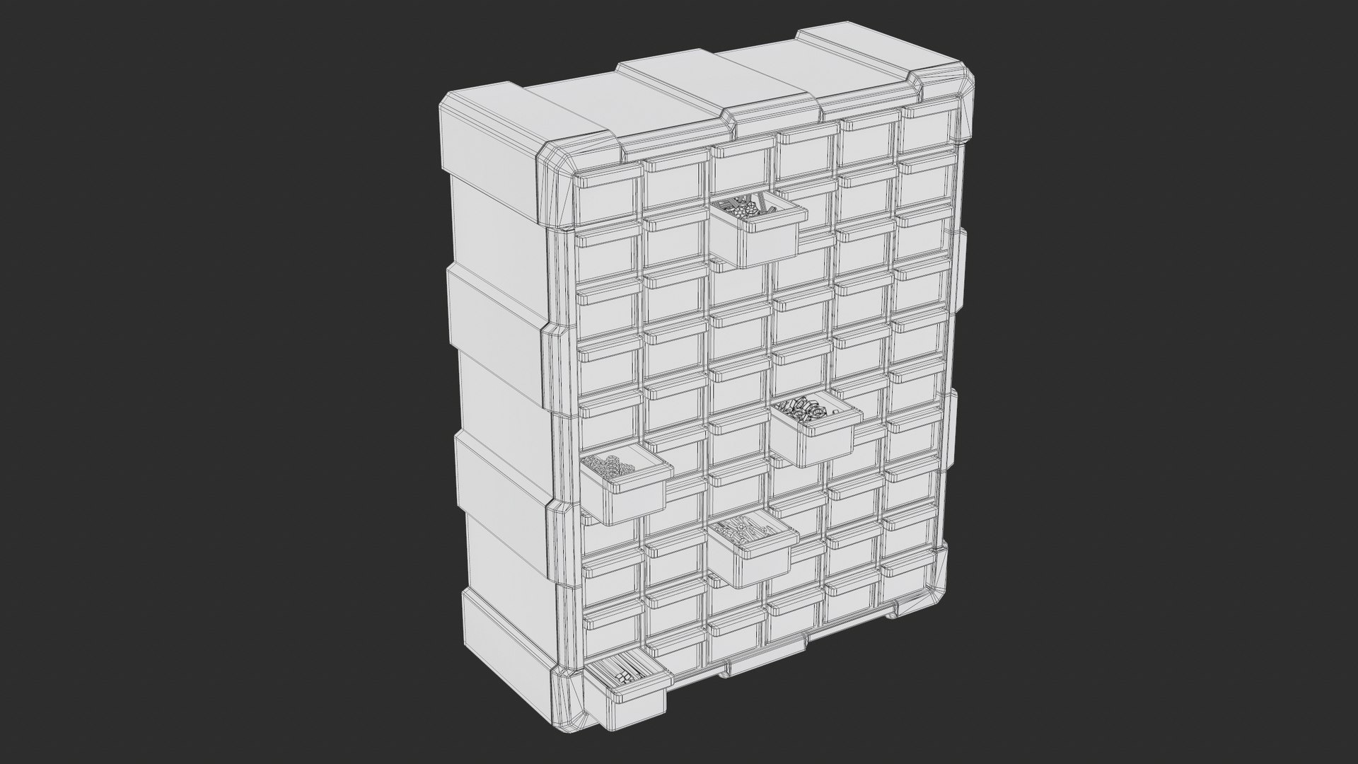 3D Model Plastic Industrial Storage Bin With Items PBR - TurboSquid 1846885