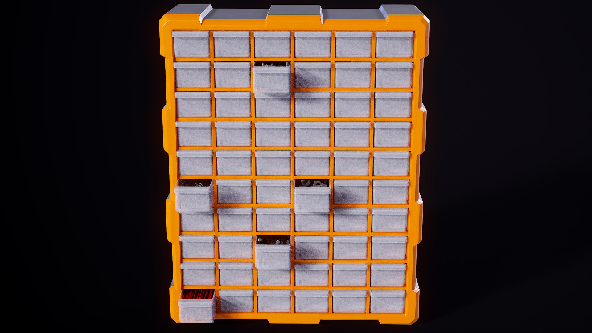 3D Model Plastic Industrial Storage Bin With Items PBR - TurboSquid 1846885