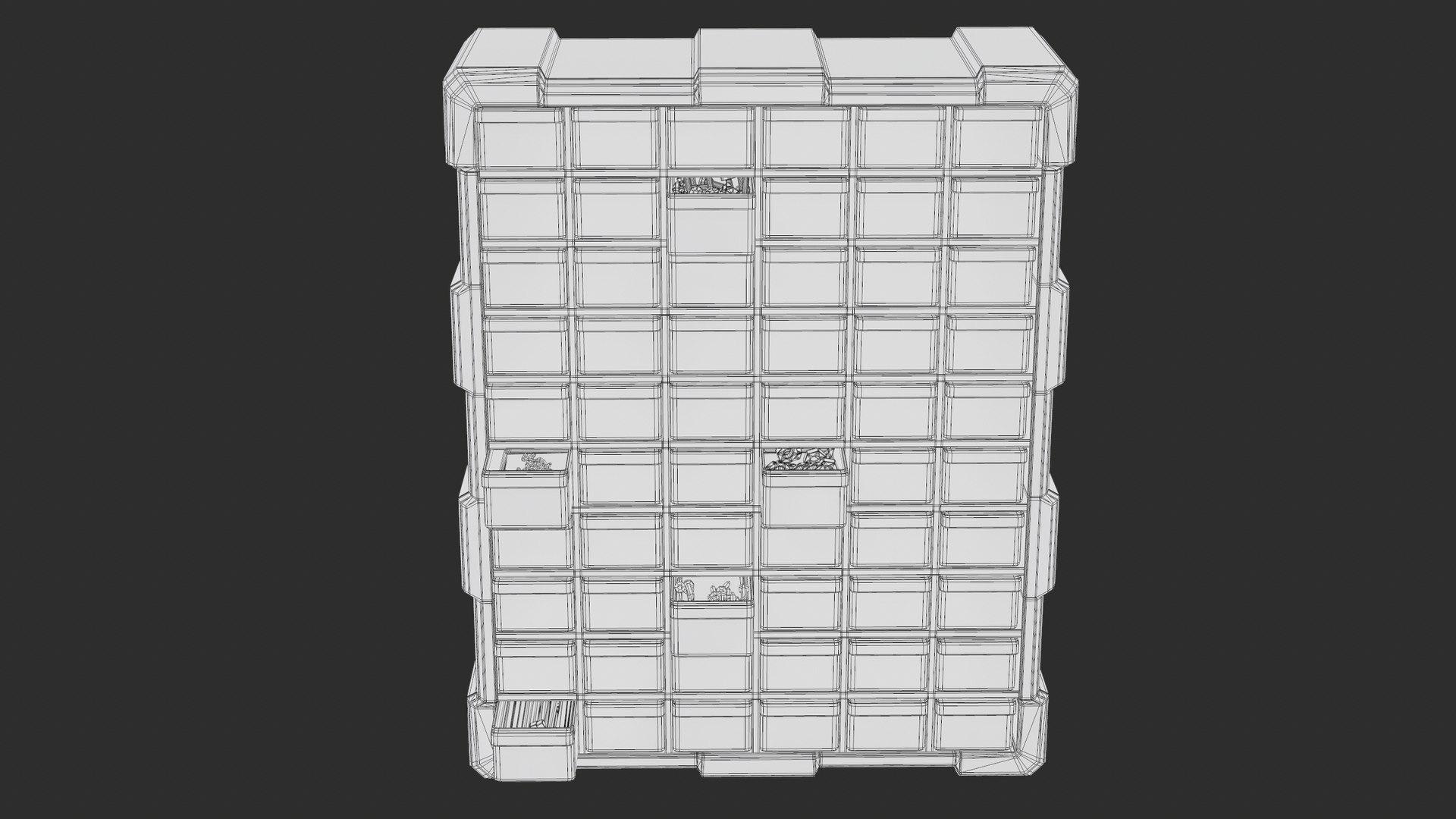 3D Model Plastic Industrial Storage Bin With Items PBR - TurboSquid 1846885