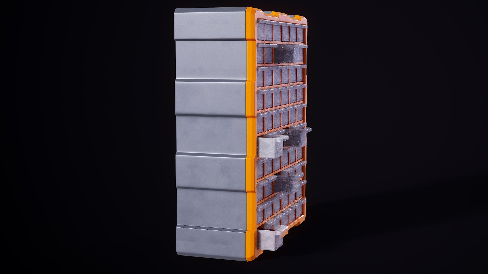 3D Model Plastic Industrial Storage Bin With Items PBR - TurboSquid 1846885